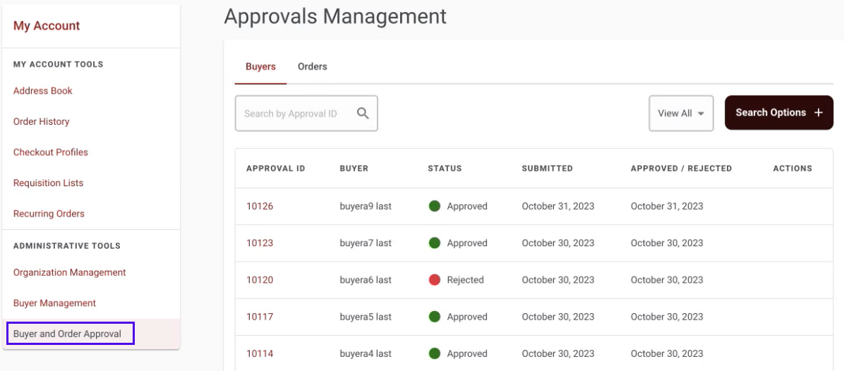 Buyer and Order approval